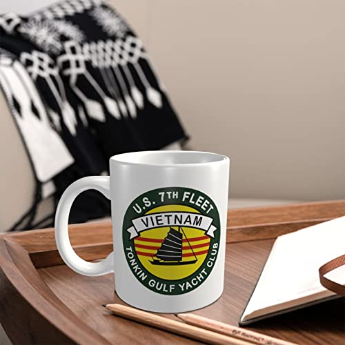 Tonkin Gulf Yacht Club Us 7th Fleet Vietnam Porcelain Coffee Mugs, Classic Ceramic Cup For Tea Latte Cappuccino