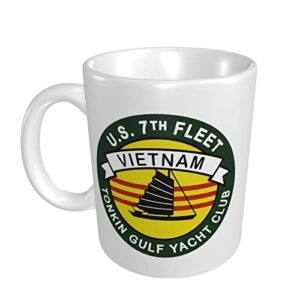 Tonkin Gulf Yacht Club Us 7th Fleet Vietnam Porcelain Coffee Mugs, Classic Ceramic Cup For Tea Latte Cappuccino