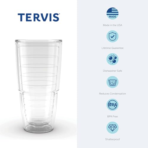 Tervis Georgia On My Mind Tumbler with Wrap and Red Lid 24oz, Clear