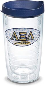 tervis sorority - alpha xi delta tumbler with emblem and navy lid 16oz, clear