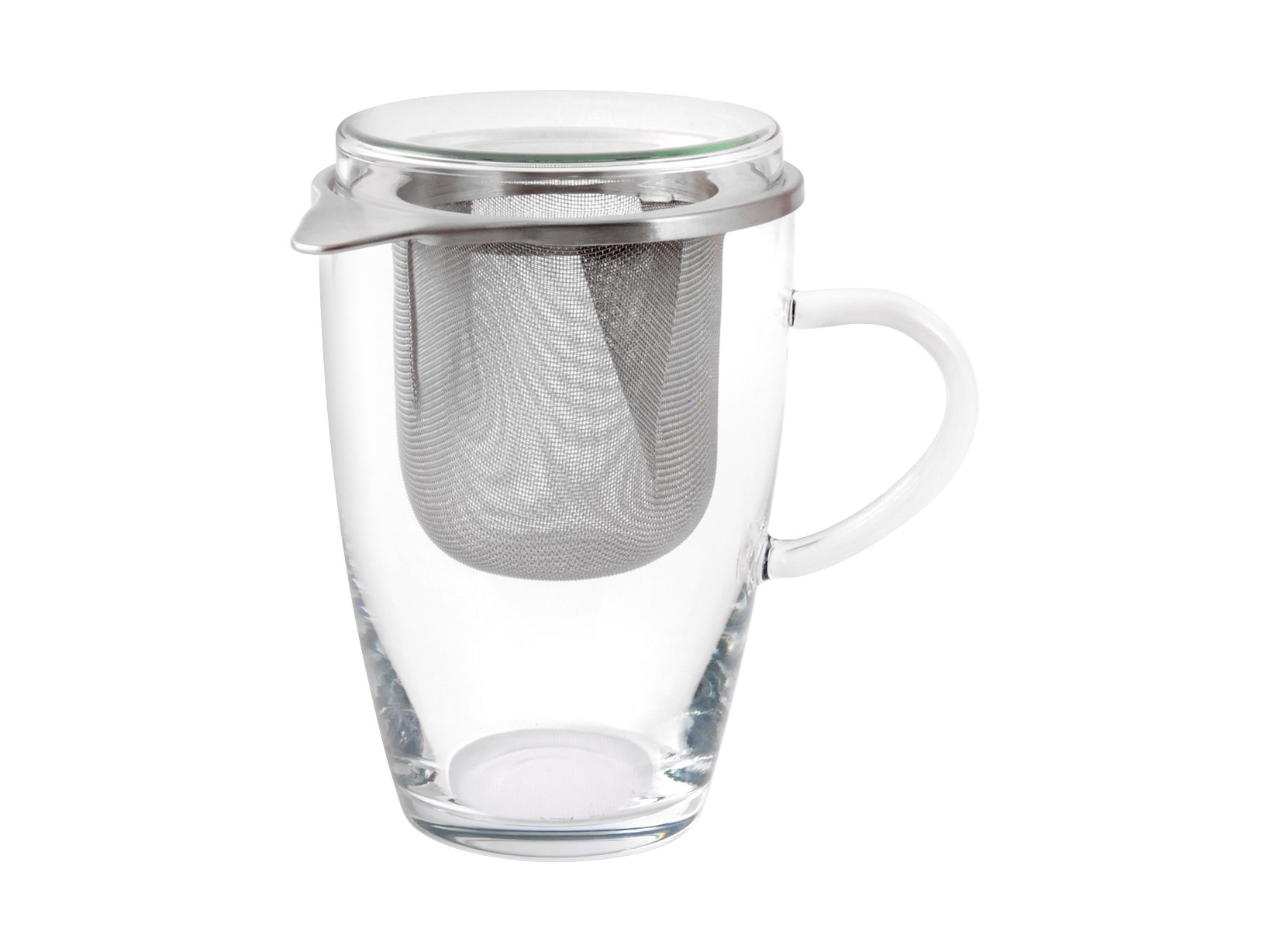 Simax Glassware Lyra Tea Cup/Glass with Strainer, 12-Ounce, 12 Ounce, Clear