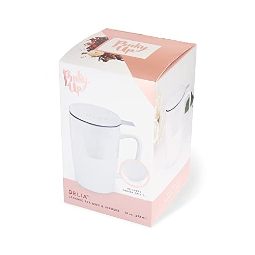 Pinky Up Delia Rise & Shine Tea Mug & Infuser, One size, Pink