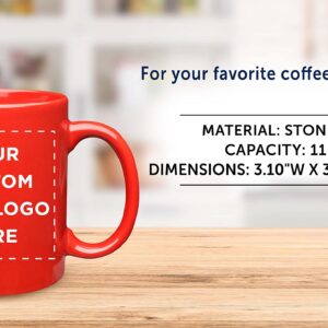 Custom Ceramic Coffee Mugs 11 oz. Set of 10, Personalized Bulk Pack - Coffee cup set, Iced coffee cup, Gaming mug - Red