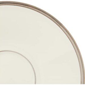 Lenox Solitaire Saucer, ivory/platinum