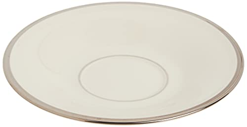 Lenox Solitaire Saucer, ivory/platinum