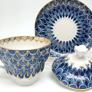 Lomonosov Porcelain Tea Maker Forget-me-not Tea Cup with Lid and Saucer