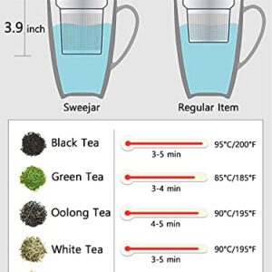 Sweejar Porcelain Tea Mug with Infuser and Lid,Teaware with Filter, Loose Leaf Tea Cup Steeper Maker, 16 Fl Oz for Tea/Coffee/Milk/Women/Office/Home/Gift (Turquoise)