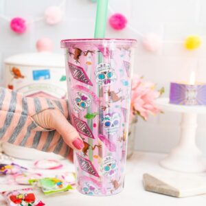 Silver Buffalo Harry Potter Honeydukes Icons Carnival Cup with Lid and Straw | Holds 24 Ounces