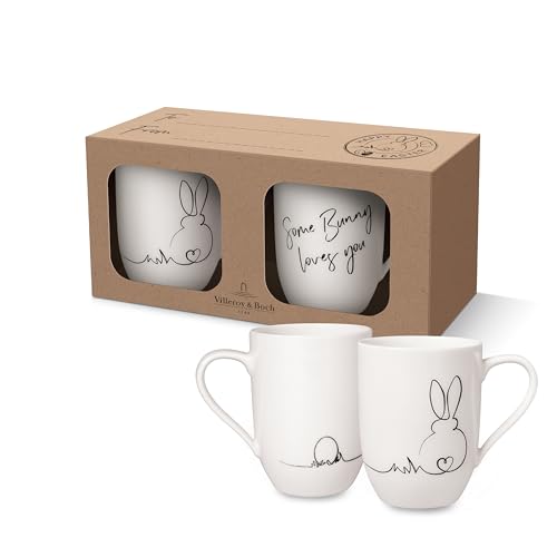 Villeroy & Boch - Statement Easter Mug Set 11.5 x 8 x 10.5 cm, White Porcelain Cups, each 280 ml