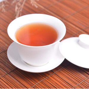 Liang baobao Gaiwan 2 Sets White Porcelain Teacups 110ml Tureen Sancai Cover Saucer for Loose tea Espresso