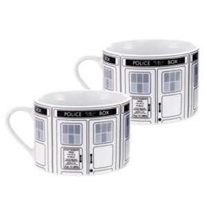 imptora spprandom doctor who tardis thirteenth doctor ceramic tea cup set 7oz (2 tea cups)