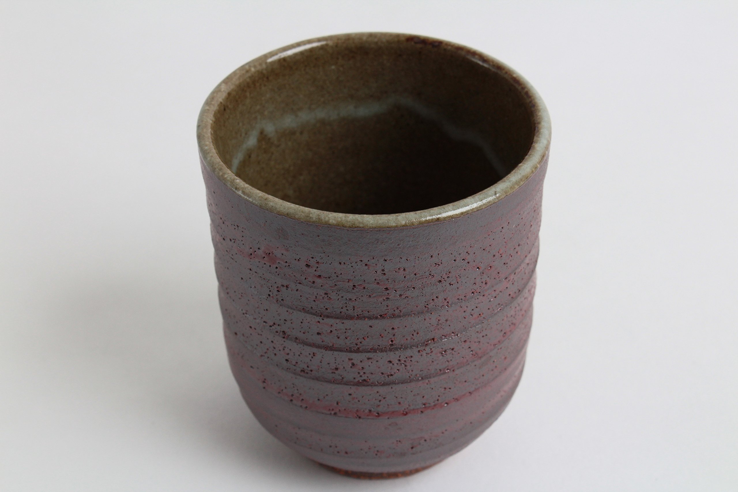 Mino ware Japanese Pottery Yunomi Chawan Tea Cup Matte Wine Red Akagusuri made in Japan (Japan Import) KSY001