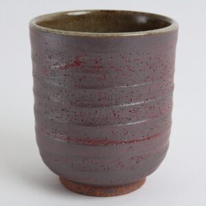 Mino ware Japanese Pottery Yunomi Chawan Tea Cup Matte Wine Red Akagusuri made in Japan (Japan Import) KSY001