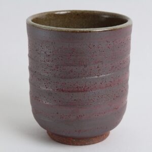 Mino ware Japanese Pottery Yunomi Chawan Tea Cup Matte Wine Red Akagusuri made in Japan (Japan Import) KSY001