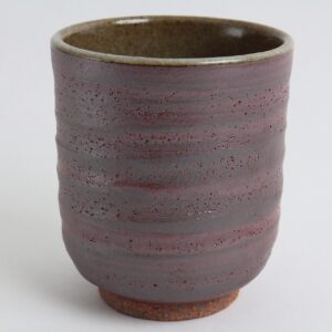 Mino ware Japanese Pottery Yunomi Chawan Tea Cup Matte Wine Red Akagusuri made in Japan (Japan Import) KSY001