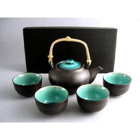 Japanese Ocean Blue Five Piece Teaset