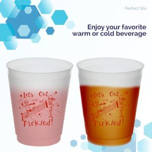 Perfect Stix 16oz Pickleball Frosted Cups Green/Red Print-10ct