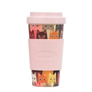 Vacucraft Bamboo Fiber Coffee & Tea Cup Animal Collection CAT (Pink)