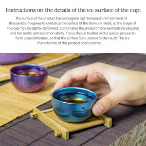 Boundless Voyage Titanium Double Layer Anti-scalding Colorful Teacup Wide Mouth Wine Tea Mug Lightweight Camping Drinkware for Daily Used Hiking Ti3082D(blue)