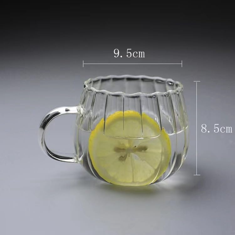 RYUHYF Mug Cup, Glass Cup,Coffee Cup,Tea Cup,Juice Cup, Petal Cup,350ml,Set of 1（Clear）