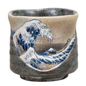 kutani yaki(ware) japanese yunomi tea cup hokusai