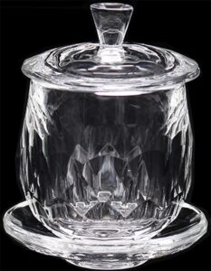 houlu 1pc crystal glass altar cup, holy water offering cup, tibetan buddhist worship cup - lotus (clear)