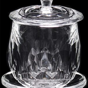 Houlu 1pc Crystal Glass Altar Cup, Holy Water Offering Cup, Tibetan Buddhist Worship Cup - Lotus (Clear)