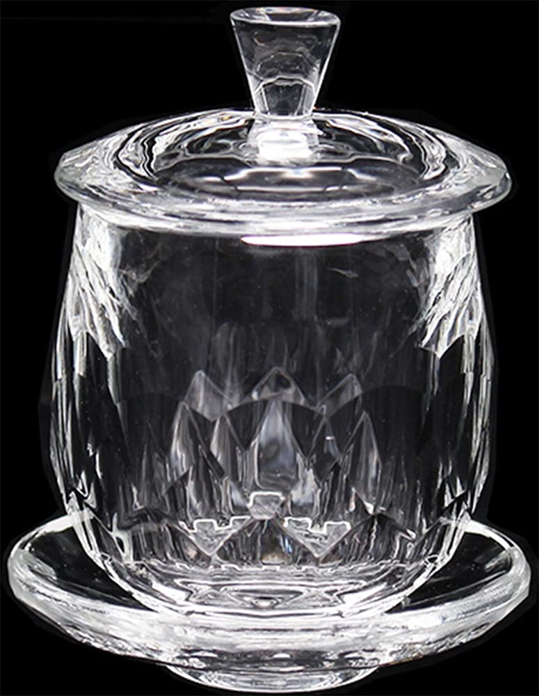 Houlu 1pc Crystal Glass Altar Cup, Holy Water Offering Cup, Tibetan Buddhist Worship Cup - Lotus (Clear)