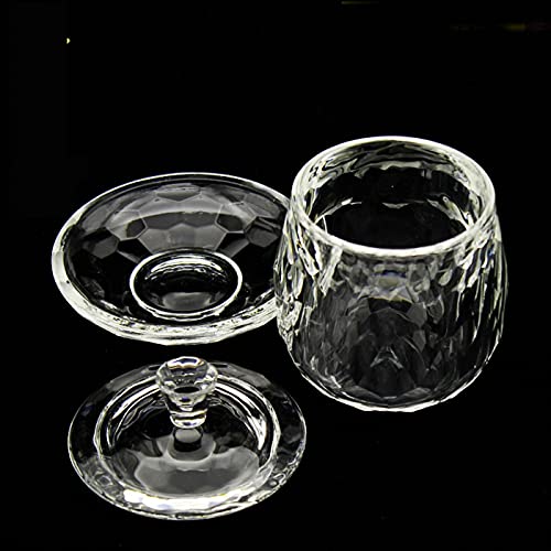 Houlu 1pc Crystal Glass Altar Cup, Holy Water Offering Cup, Tibetan Buddhist Worship Cup - Lotus (Clear)