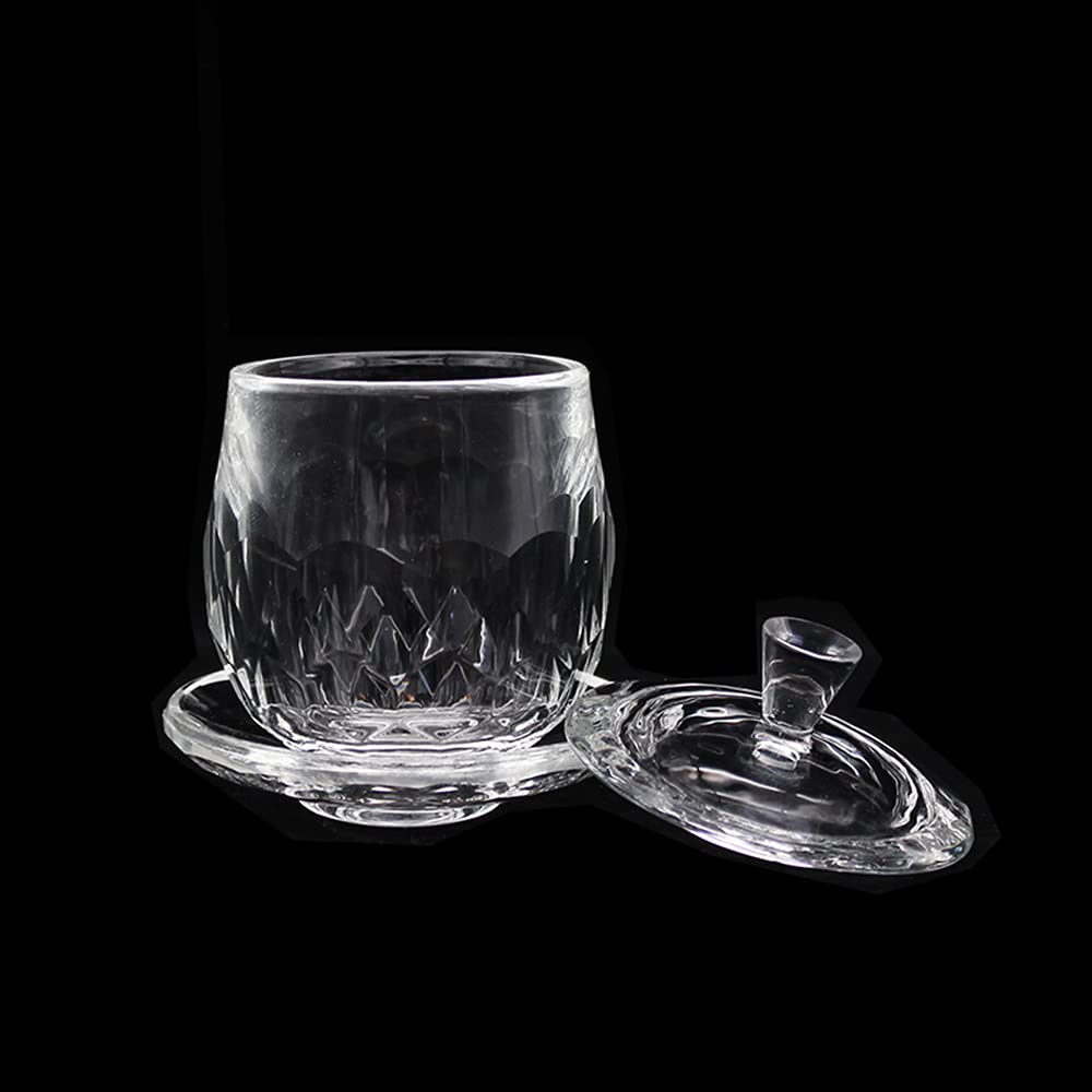 Houlu 1pc Crystal Glass Altar Cup, Holy Water Offering Cup, Tibetan Buddhist Worship Cup - Lotus (Clear)