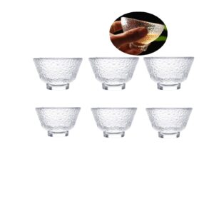 rikyo 6 pcs sake tea cups,heat resistant glass teacup,mini espresso cups,kung fu tea set,small chinese tea cup,50ml 1.69 oz no handles,handmade japanese cold sake sushi wine tea cup