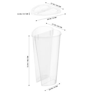 MILISTEN Heart- shaped Plastic Drink Cups with Lids, 20PCS Clear Double Enjoy Bubble Tea Cup Disposable Smoothie Coffee Mug Sharing Tumblers for Valentines Day Milk Tea Juice Champagne