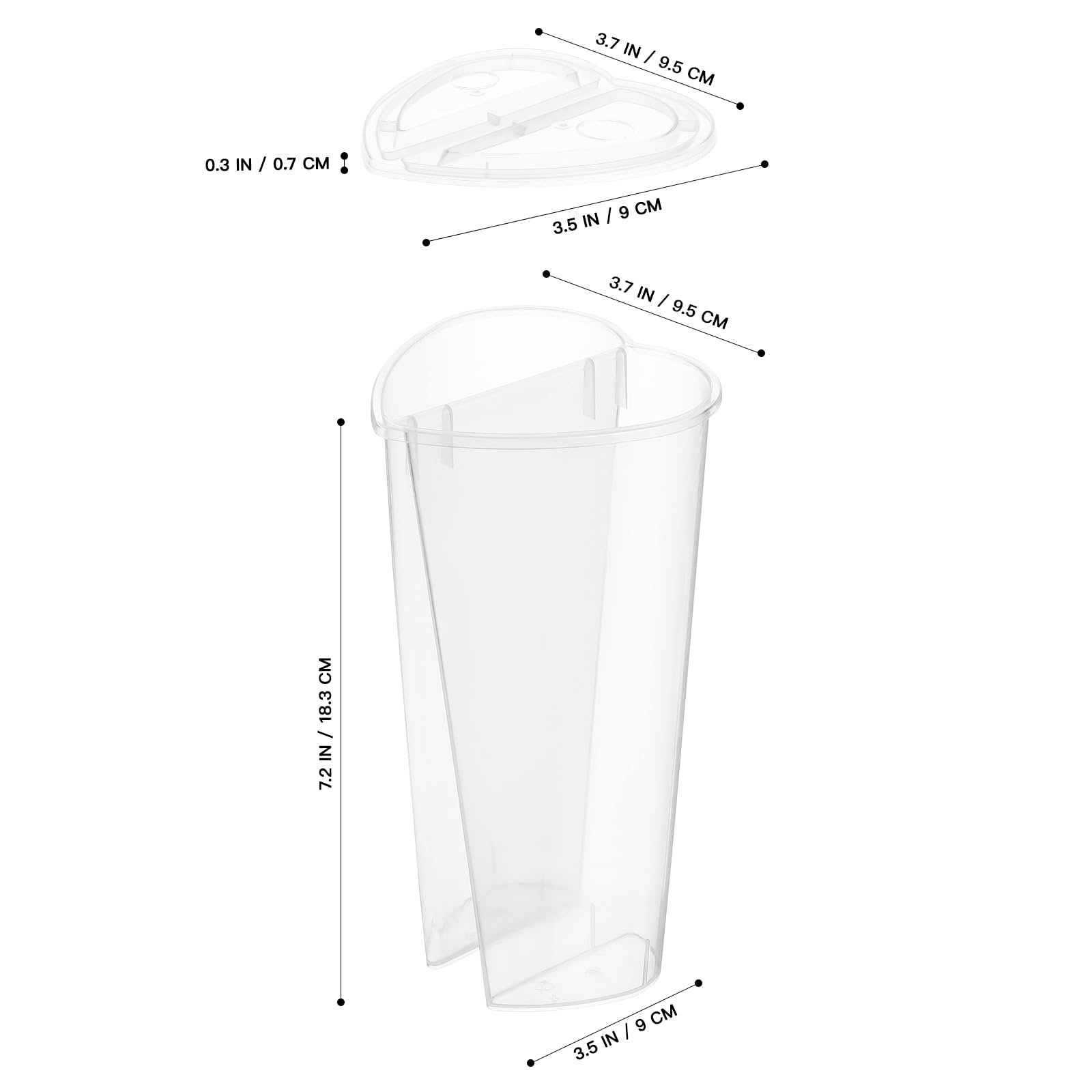 MILISTEN Heart- shaped Plastic Drink Cups with Lids, 20PCS Clear Double Enjoy Bubble Tea Cup Disposable Smoothie Coffee Mug Sharing Tumblers for Valentines Day Milk Tea Juice Champagne