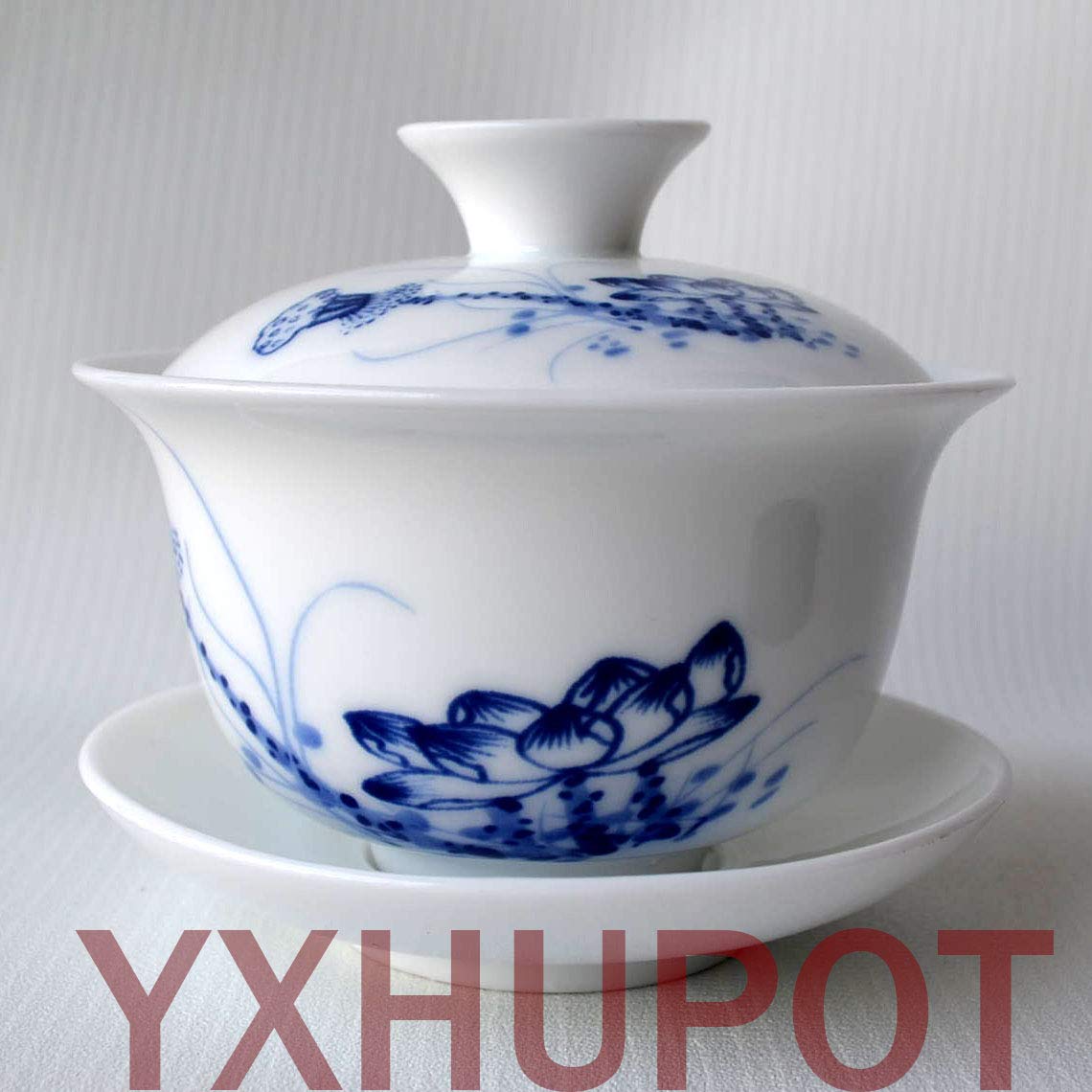 Gaiwan Porcelain Chinese Kung Fu Sancai Tureen Teacup 4oz Set Bowl Saucer Lid (A)