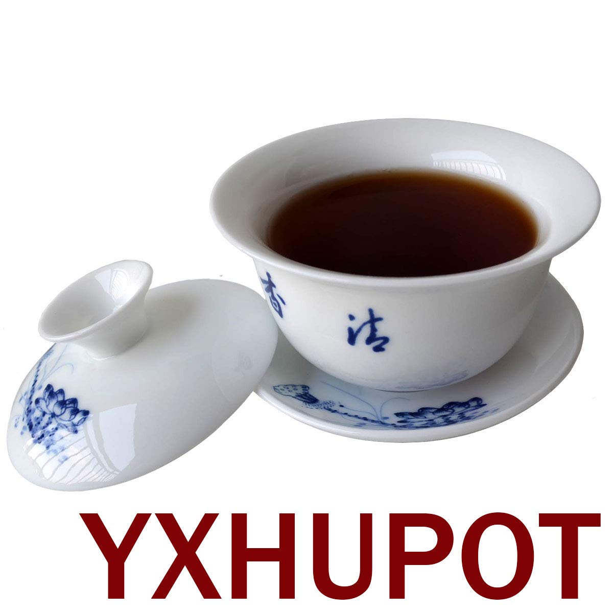 Gaiwan Porcelain Chinese Kung Fu Sancai Tureen Teacup 4oz Set Bowl Saucer Lid (A)