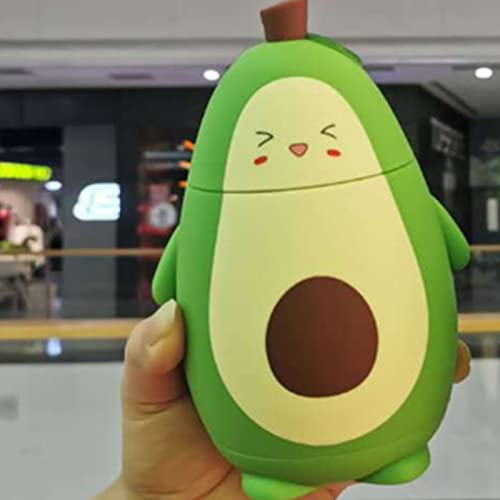 Cute Water Cup Bottle Cartoon Avocado Glass with Lifting Rope Girl Juice Drinking Cup Double Layer Water Cup Glass Water Cup Student Gifts with Carrying Lanyard