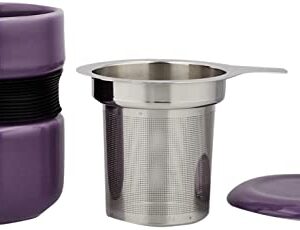 FORLIFE Curve Asian Style Tea Cup with Infuser and Lid, 12-Ounce, Purple