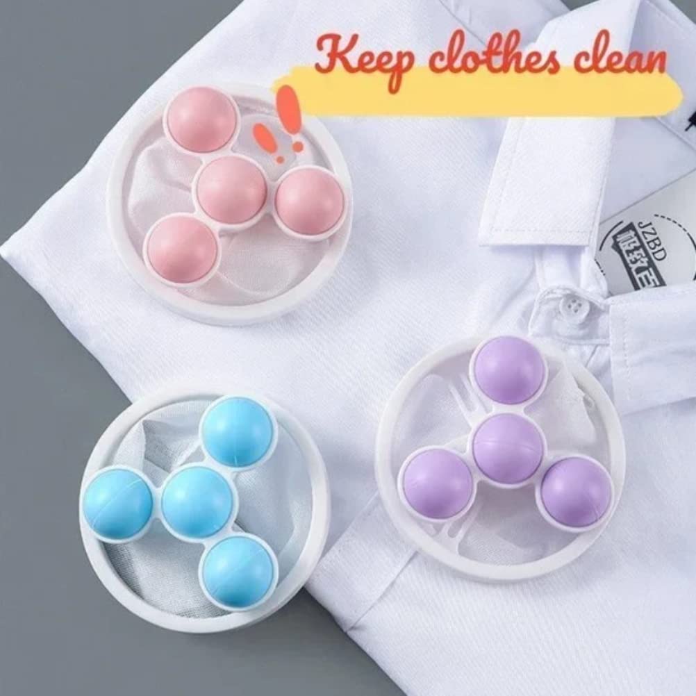 Bagima Laundry Balls Hair 20 * 15 * 3 3Pcs Push Bubble Washer Balls Laundry Washing Balls Multifunctional No Winding Washing Machine Balls with Net