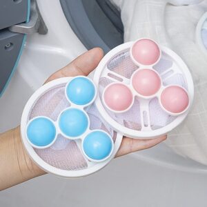 Bagima Laundry Balls Hair 20 * 15 * 3 3Pcs Push Bubble Washer Balls Laundry Washing Balls Multifunctional No Winding Washing Machine Balls with Net