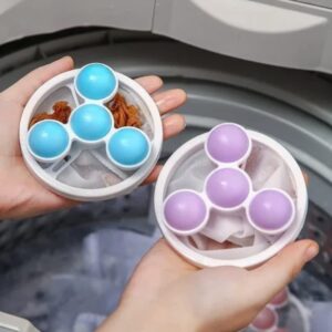 Bagima Laundry Balls Hair 20 * 15 * 3 3Pcs Push Bubble Washer Balls Laundry Washing Balls Multifunctional No Winding Washing Machine Balls with Net