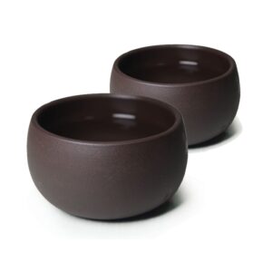 yxhupot teacup 2pcs chinese yixing clay genuine zini zisha gongfu tea cups 50ml (zini)