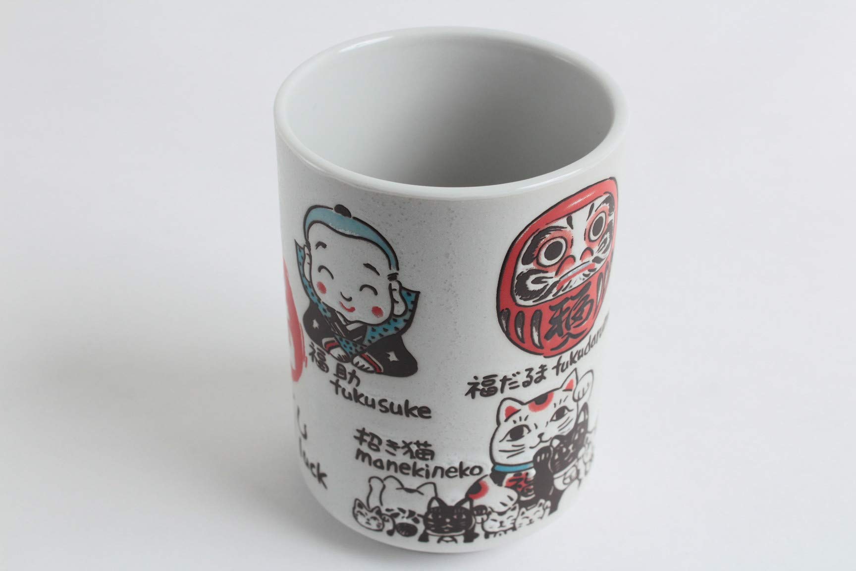 Mino ware Japanese Ceramics Sushi Yunomi Chawan Tea Cup Lots of Luck Daruma Manekineko made in Japan (Japan Import) YAY033