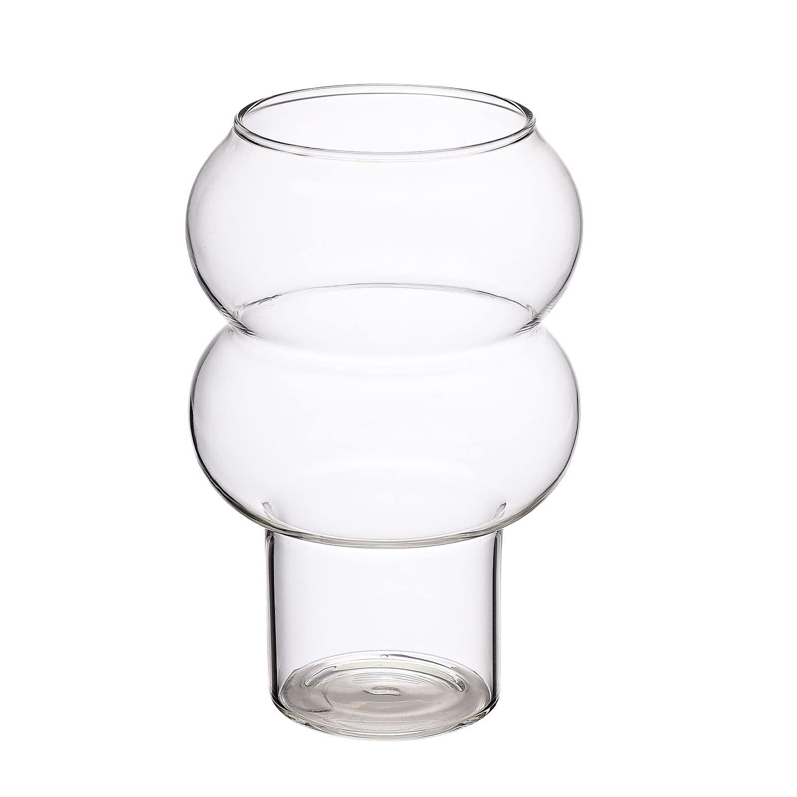 MISNODE 2 Pack Ribbed Drinking Large-Capacity Glasses Glass Cup Creative Glassware Heat-resistant Drinking Glasses Cocktail Glasses, Use for Tableware Flower Receptacle Dessert Cup