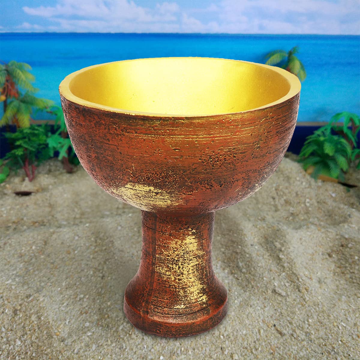 DOERDO Indiana Jones Holy Cup Religion Ornament Halloween Gathering Prop Gifts, The Last Crusade Cup of Christ Chalice Sacrifice Tool, Retro color