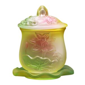 tofficu altar supplies offering bowl tibetan buddhist water offering bowl glass lotus flower water cups meditation altar offering bowl candle holder altar supplies altar supplies offering bowl