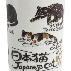 Mino ware Japanese Ceramics Sushi Yunomi Chawan Tea Cup Japanese Cat made in Japan (Japan Import) YAY080