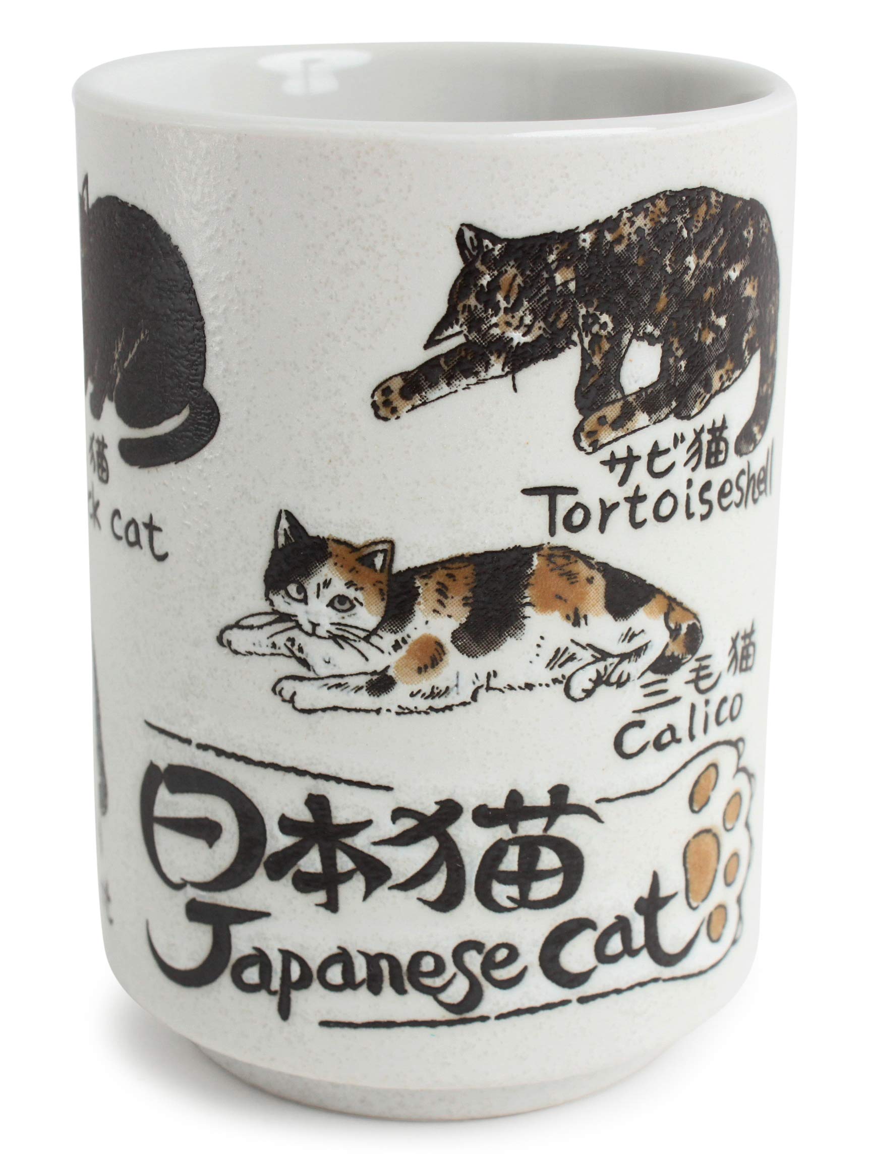 Mino ware Japanese Ceramics Sushi Yunomi Chawan Tea Cup Japanese Cat made in Japan (Japan Import) YAY080