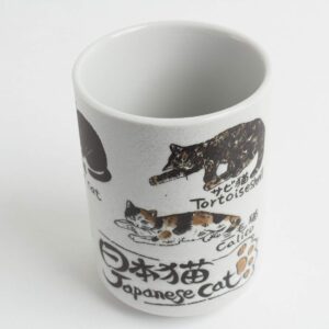 Mino ware Japanese Ceramics Sushi Yunomi Chawan Tea Cup Japanese Cat made in Japan (Japan Import) YAY080