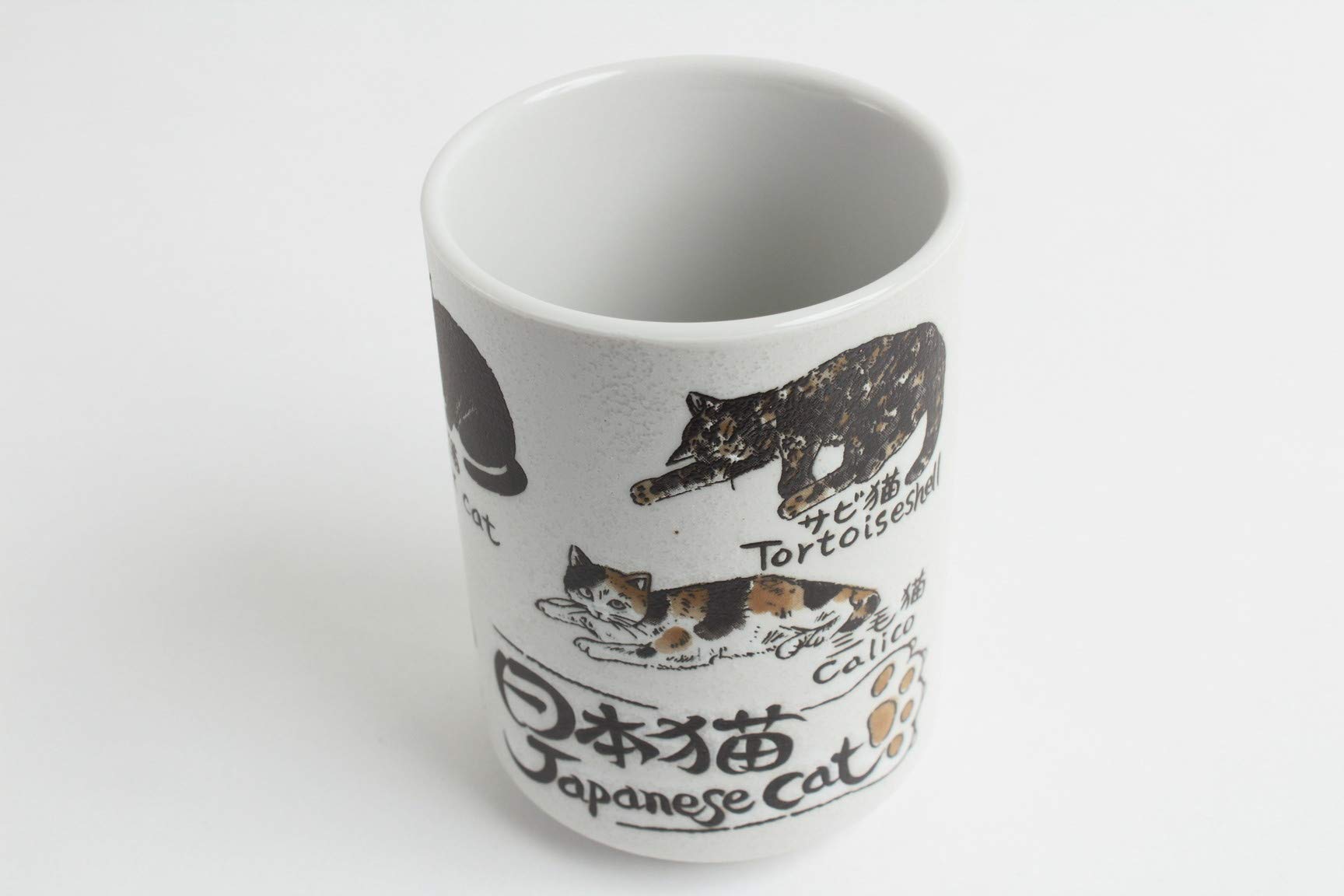 Mino ware Japanese Ceramics Sushi Yunomi Chawan Tea Cup Japanese Cat made in Japan (Japan Import) YAY080