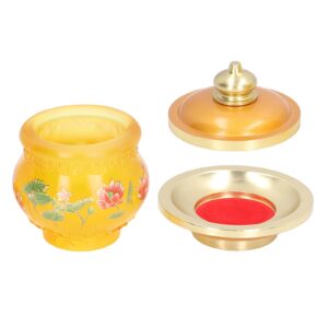 Buddha Water Cup, Buddhism Water Supply Cup Buddha Worship Family Tribute Holy Supplies Coloured Glaze Small Altar Cups Ceramic Holy Water Offering Cup Tibetan Worship Cup